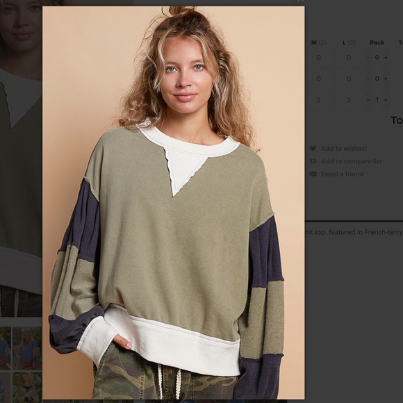 POL | Tops | Pol 47 Pol French Terry And Thermal Color Block Top Br49 ...